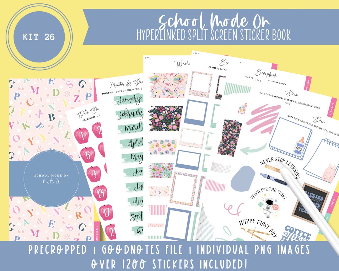 2024 Kit 26 Split Screen Sticker Book | School Mode on | Back to School ...