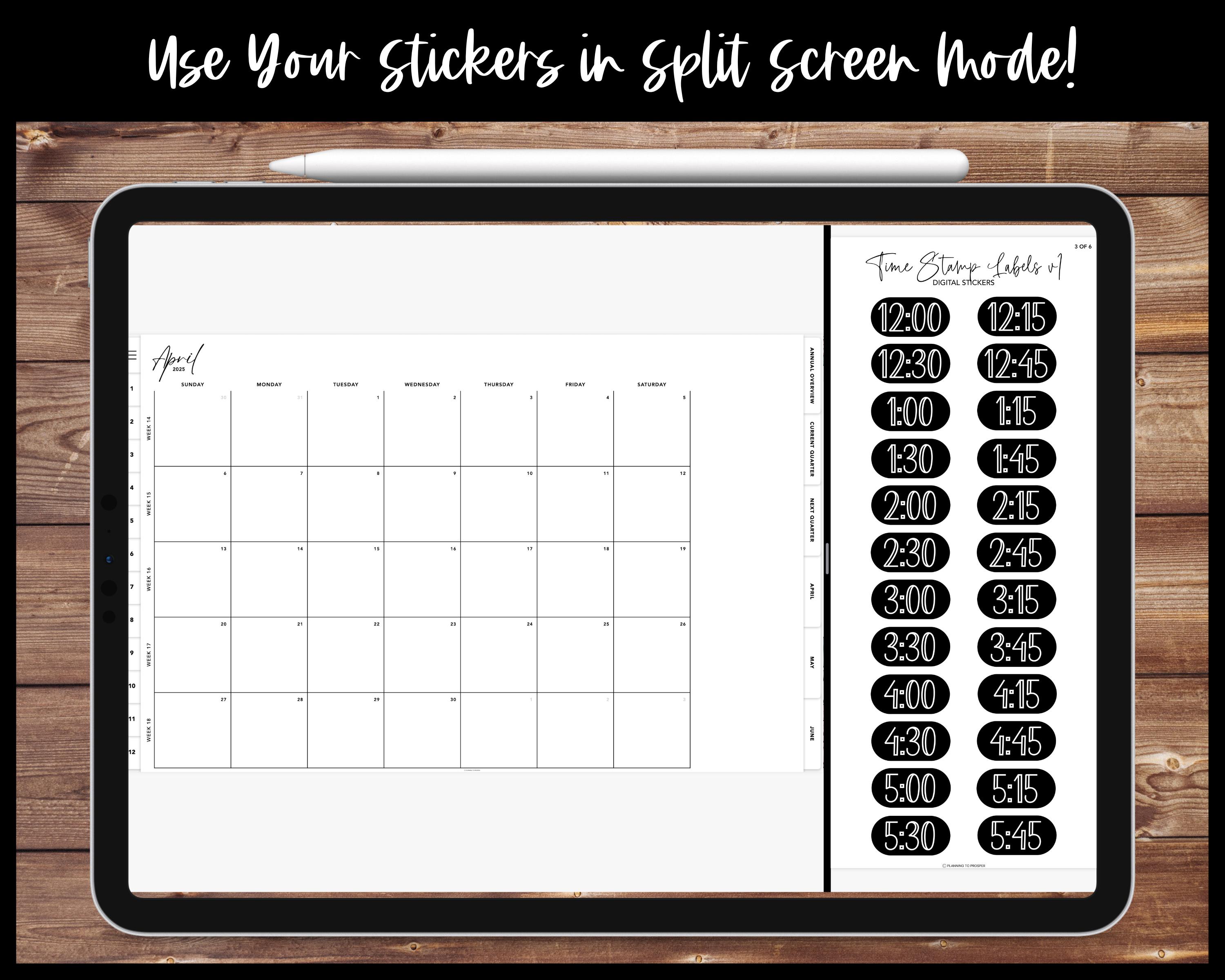 Time Stamp Labels V1 Digital Sticker Collection | Planner Stickers ...