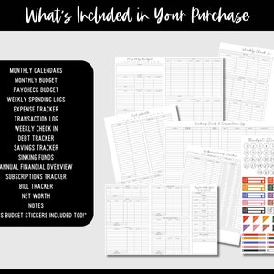 Budget Dashboards & Digital Stickers | P2P Planner Pieces System ...