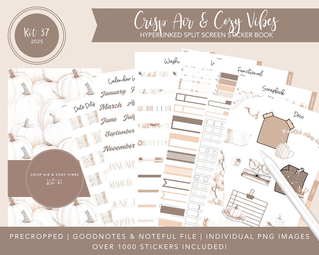 2025 Kit 37 Split Screen Sticker Book | Crisp Air & Cozy Vibes | Autumn ...