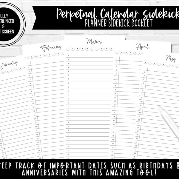 Perpetual Calendar - Etsy