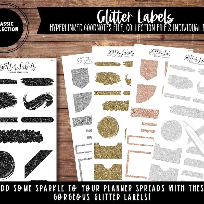 Glitter Labels - Etsy