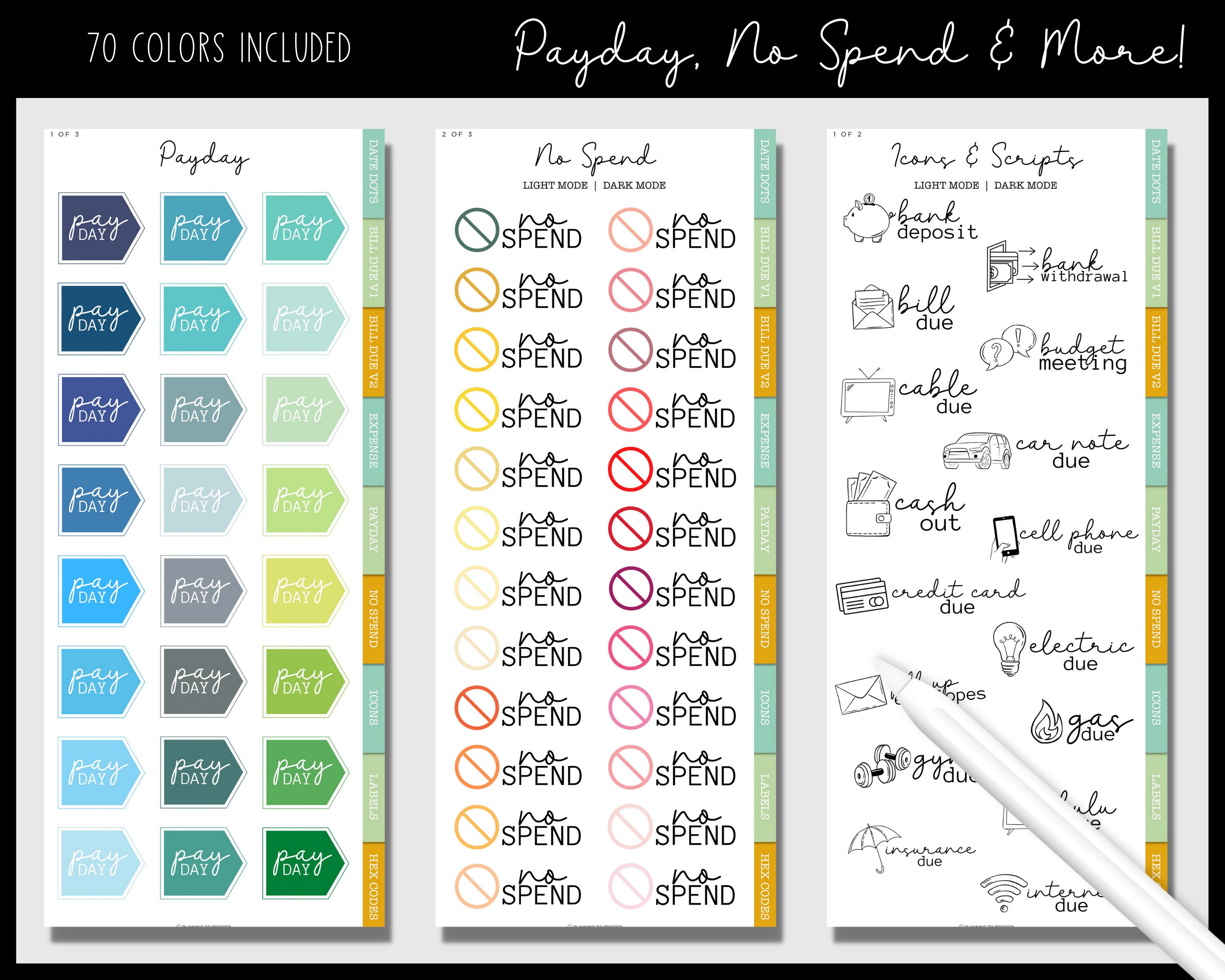 Budget Sticker Book | Over 700 Stickers in 70 Colors | Hyperlinked ...
