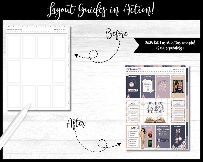 Layout Guides V2 | Weekly + Daily Planner Inserts | Custom Planner ...