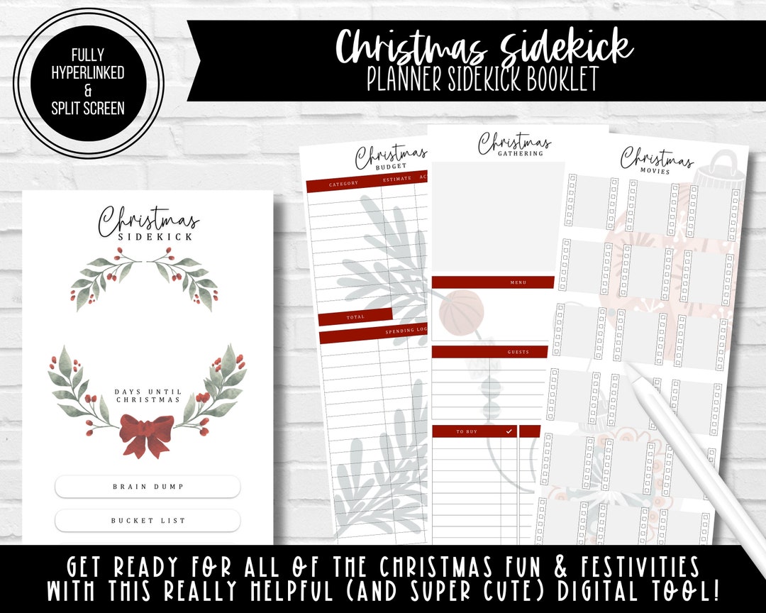 Christmas Sidekick - Planner Sidekick Booklet | Split Screen & Phone ...