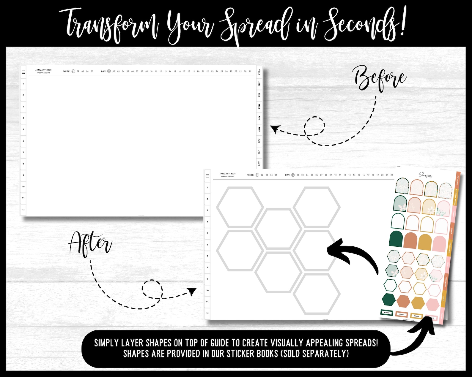 Layout Guides V2 | Weekly + Daily Planner Inserts | Custom Planner ...