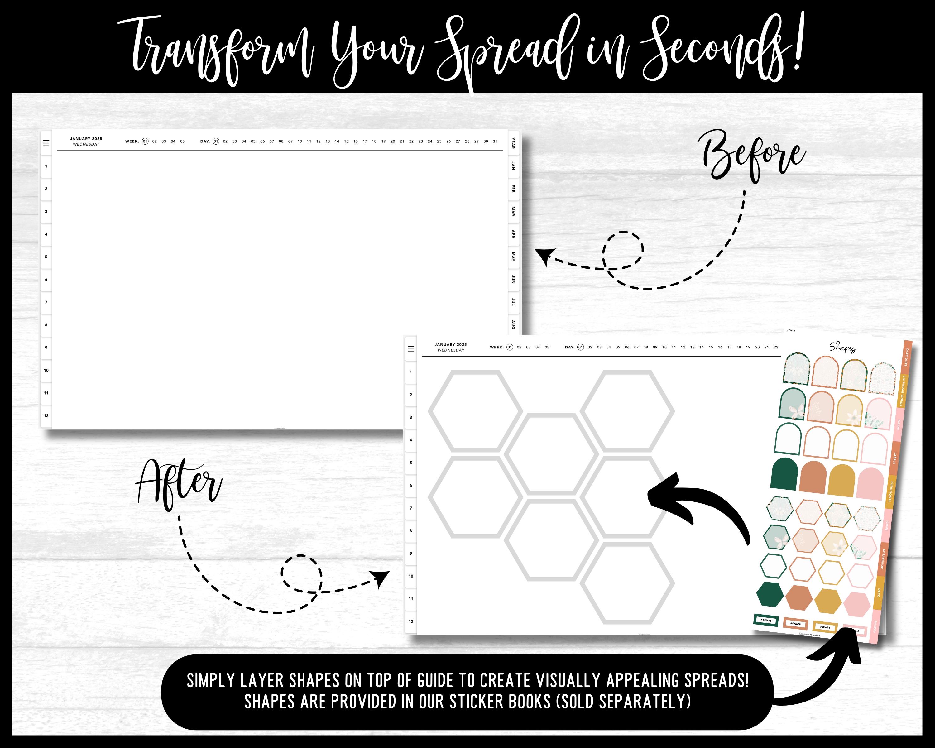 Layout Guides V2 | Weekly + Daily Planner Inserts | Custom Planner ...