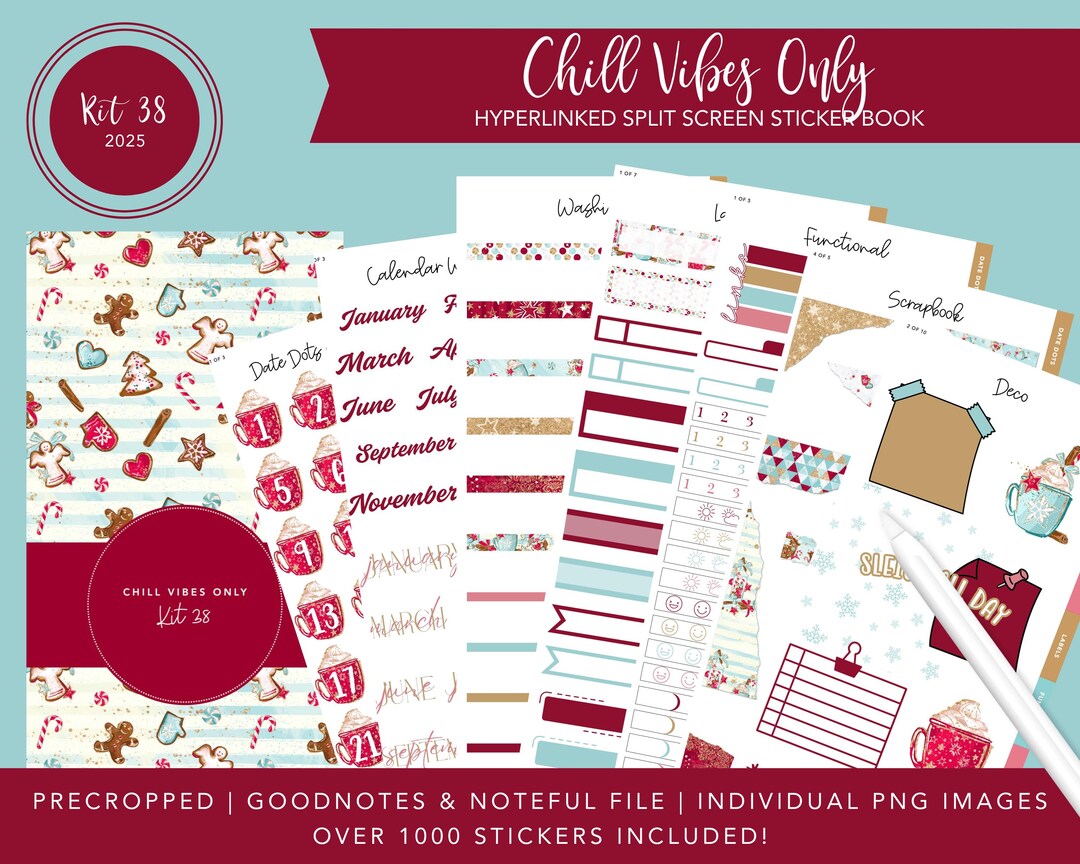 2025 Kit 38 Split Screen Sticker Book | Chill Vibes Only | Winter ...