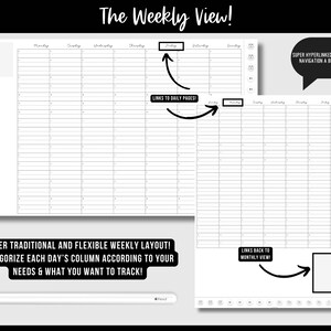 One Month Digital Planner | Time Blocking Weekly Layout | Undated ...