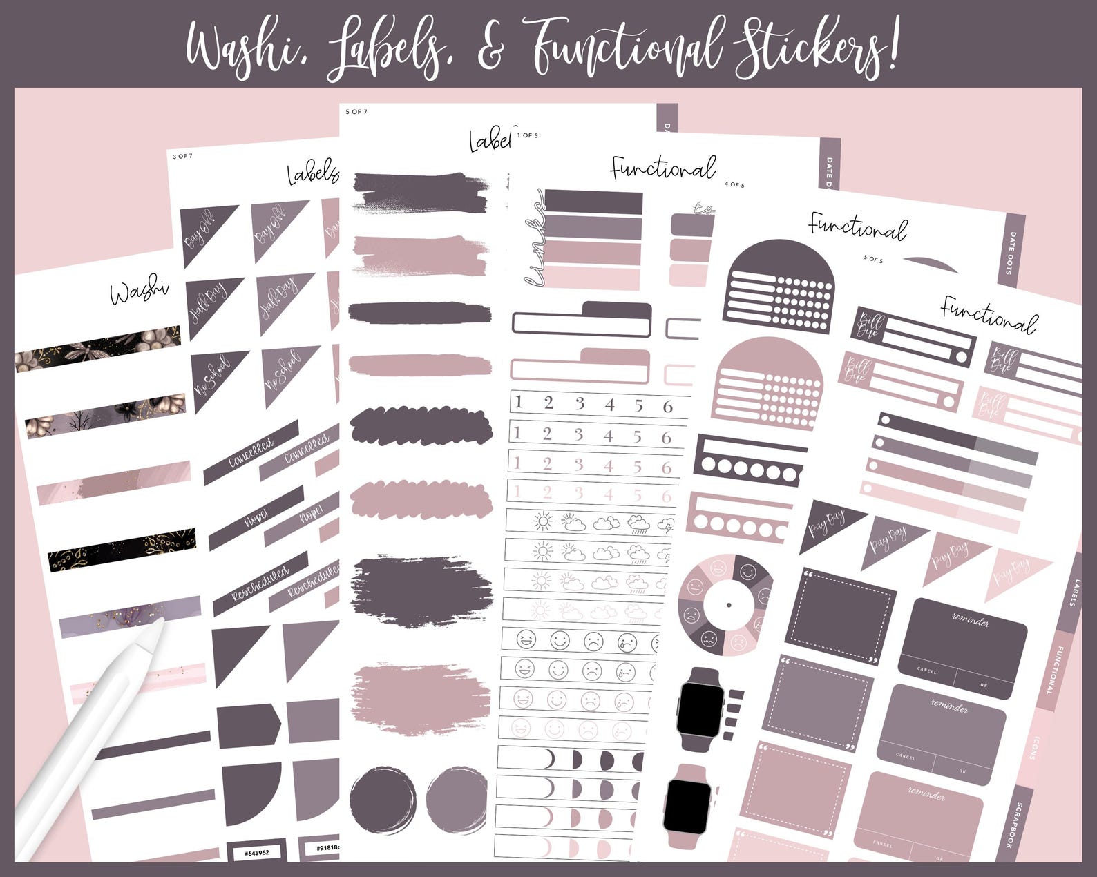 2025 Kit 32 Split Screen Sticker Book | Midnight Blooms | Autumn Floral ...