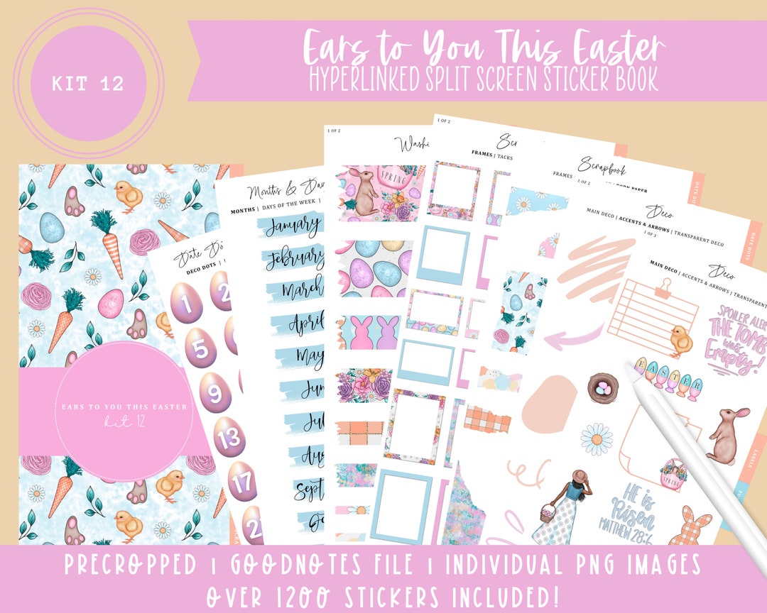 2024 Kit 12 Split Screen Sticker Book | Ears to You This Easter | Over ...