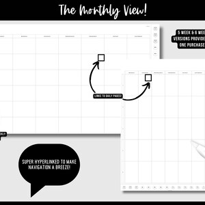 One Month Digital Planner | Widget Weekly Layout | Undated & Fully ...