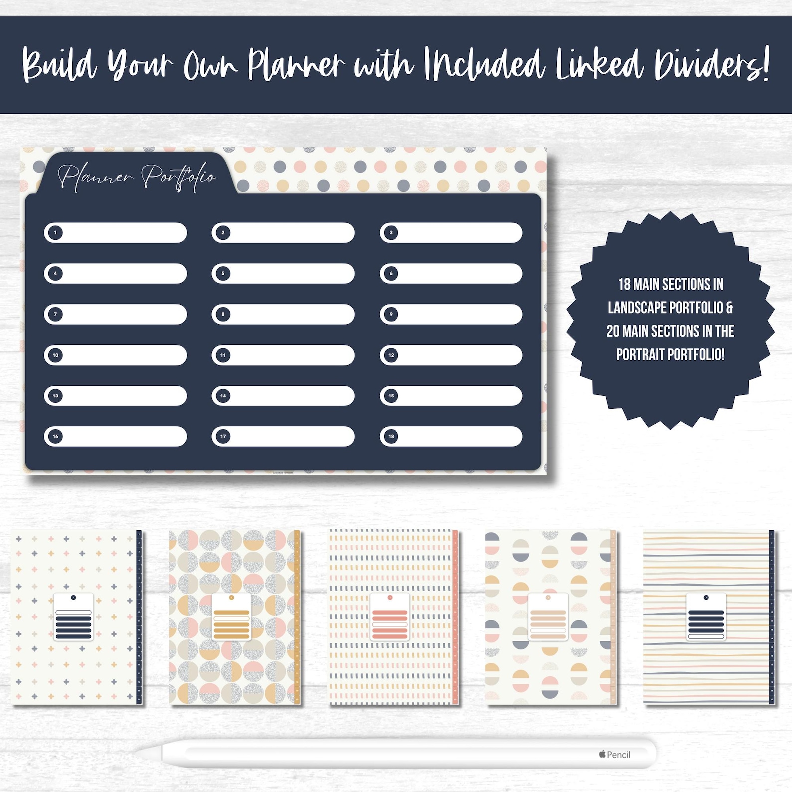 P2P Digital Planner Portfolio | Bold Abstract Theme | Landscape ...