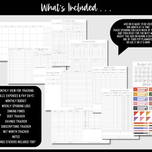 Monthly Budget Planner Add on | Digital Budget Stickers Included ...