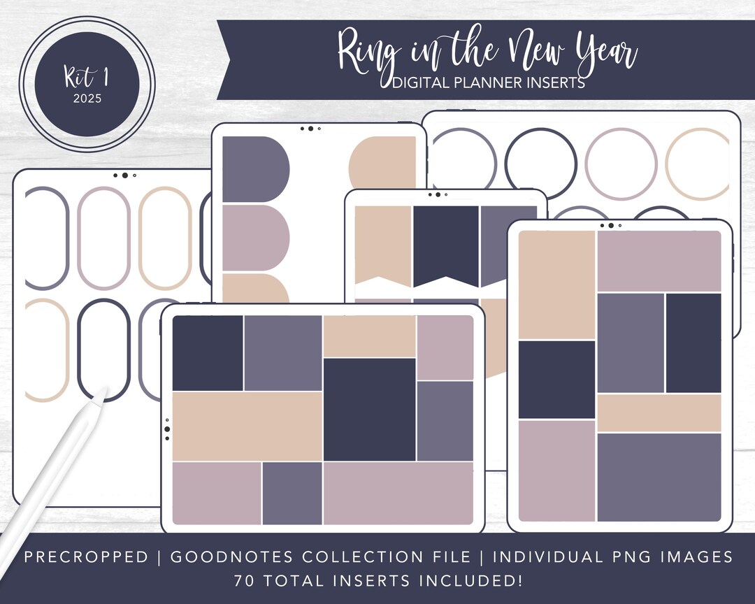 2025 Kit 1 Digital Planner Inserts | Ring in the New Year | Goodnotes ...
