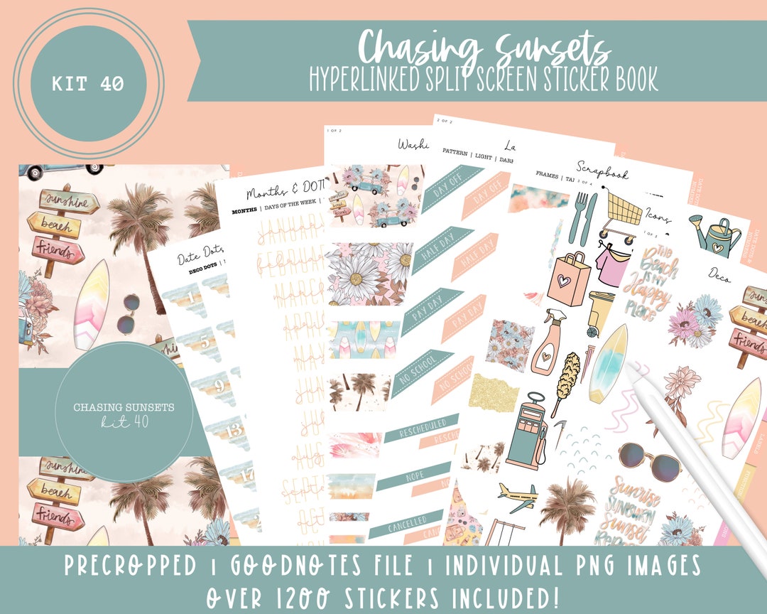 2023 Kit 40 Digital Sticker Book | Chasing Sunsets | Over 1200 Stickers ...
