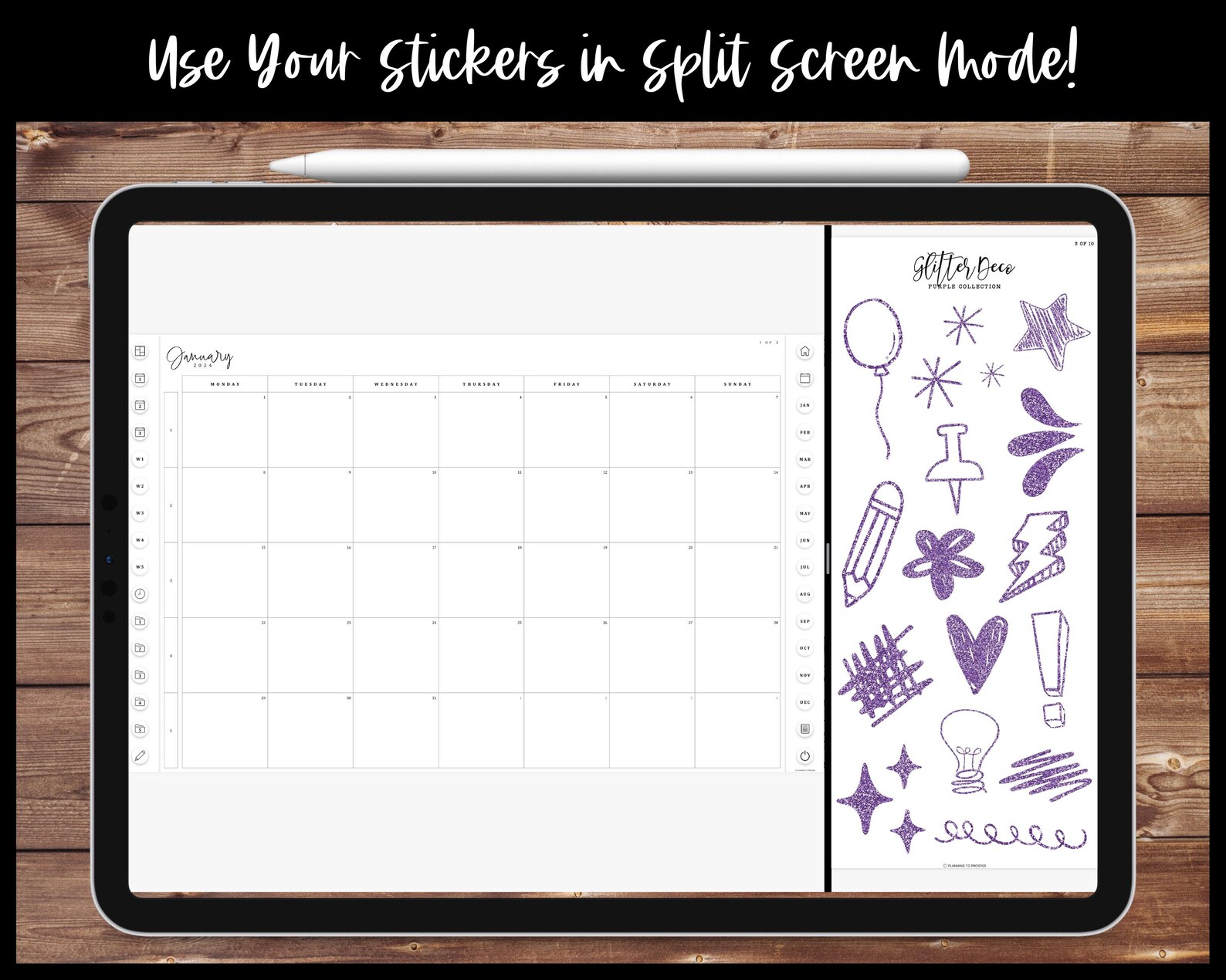 Glitter Deco - Purple Collection | Digital Stickers | Split Screen ...
