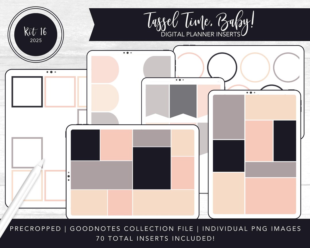 2025 Kit 16 Digital Planner Inserts | Tassel Time Baby! | Goodnotes ...