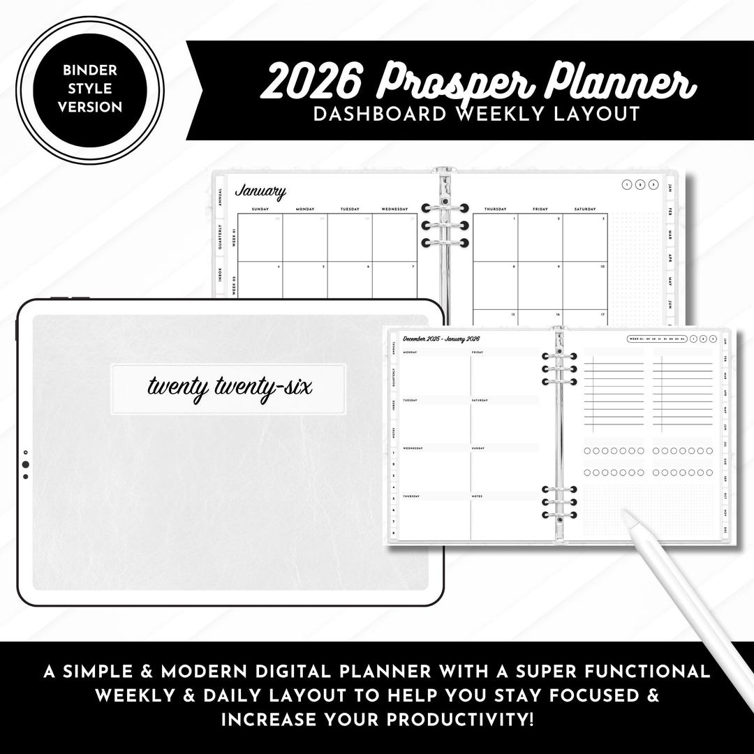 2026 P2P Prosper Planner | Dashboard Layout | Binder Style With Rings ...