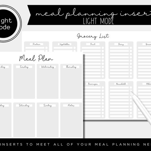 Home Management Digital Planner Inserts Light Mode Over 50 - Etsy