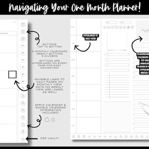 One Month Digital Planner | Hybrid Weekly + Daily Layout | Undated ...
