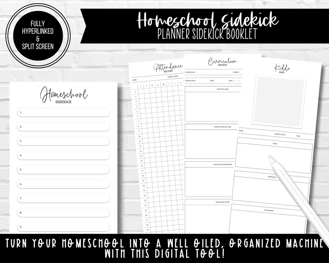 Homeschool Sidekick - Planner Sidekick Booklet | Split Screen & Phone ...