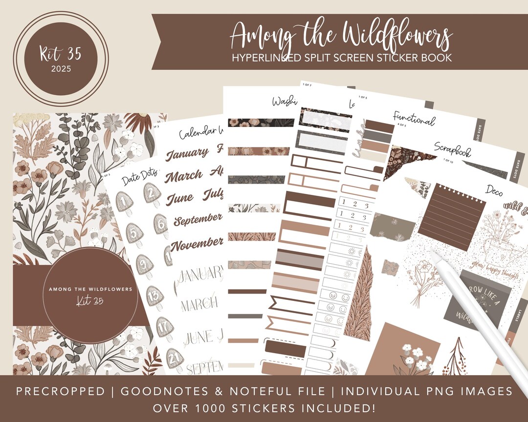 2025 Kit 35 Split Screen Sticker Book | Among the Wildflowers | Autumn ...