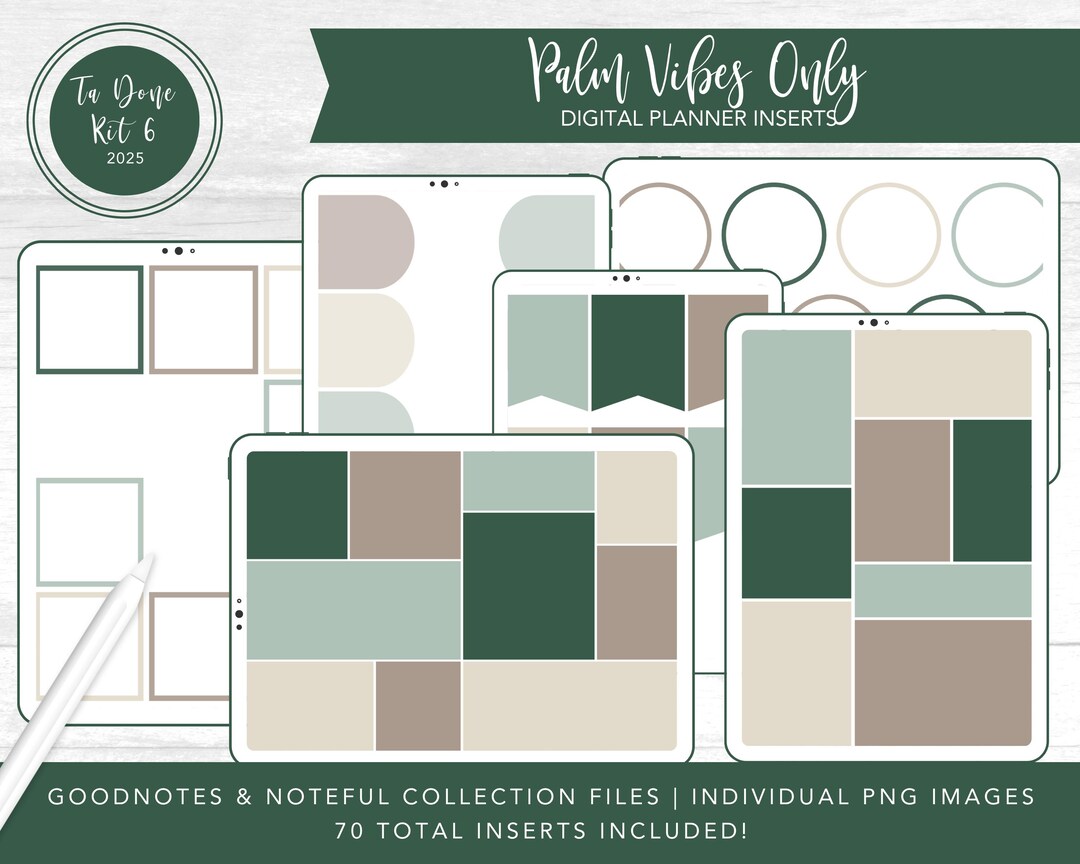 2025 Ta Done Kit 6 Digital Planner Inserts | Palm Vibes Only ...