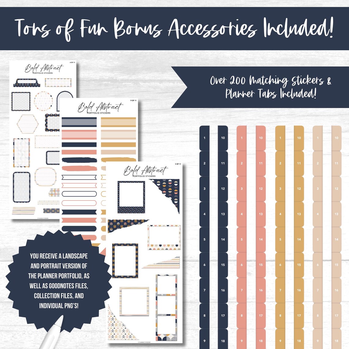 P2P Digital Planner Portfolio | Bold Abstract Theme | Landscape ...