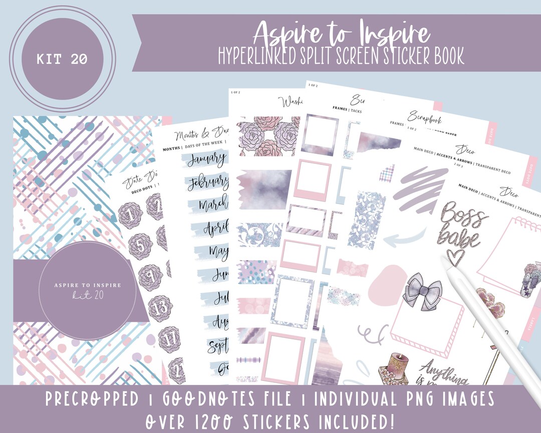 2024 Kit 20 Split Screen Sticker Book | Aspire to Inspire | Graduation ...