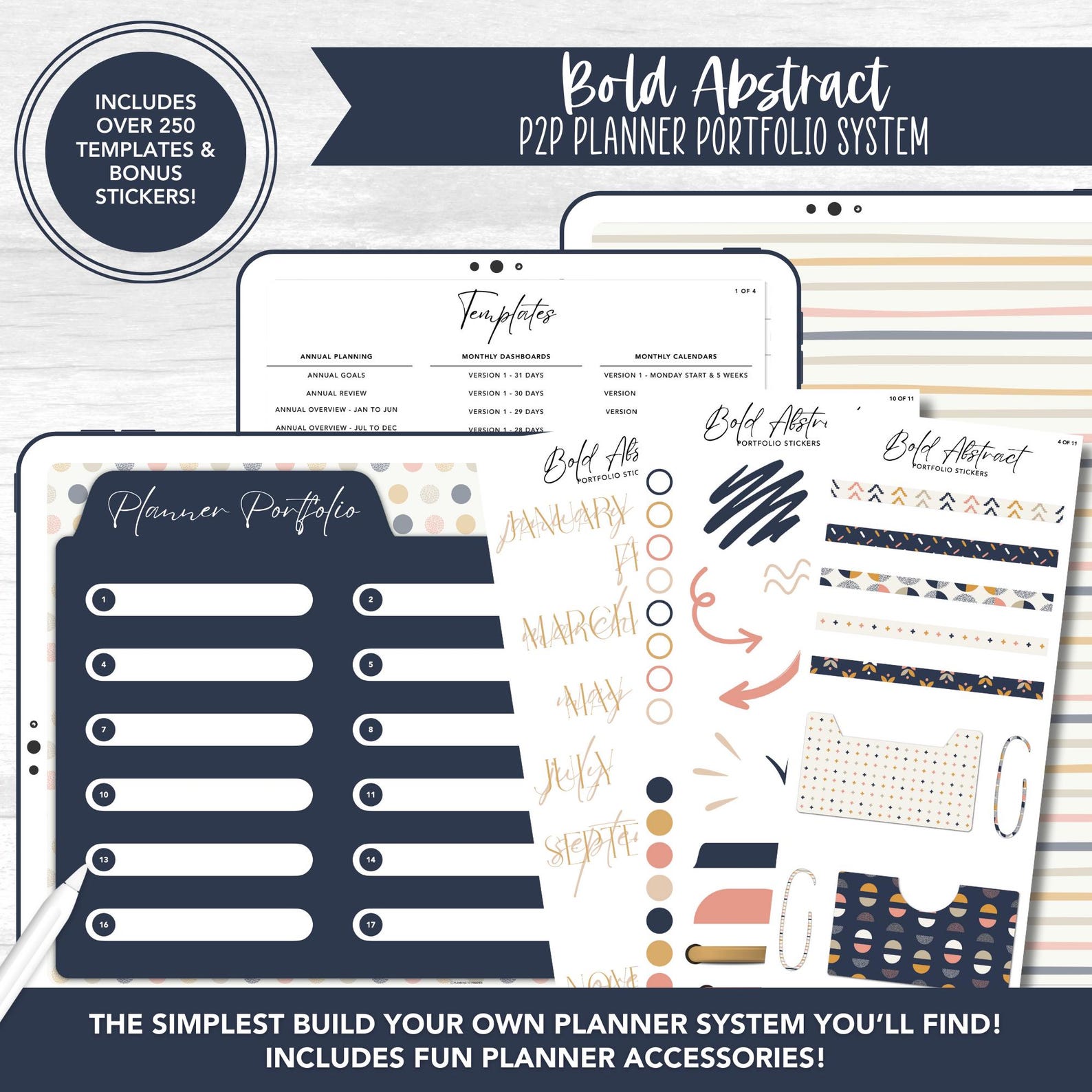 P2P Digital Planner Portfolio | Bold Abstract Theme | Landscape ...