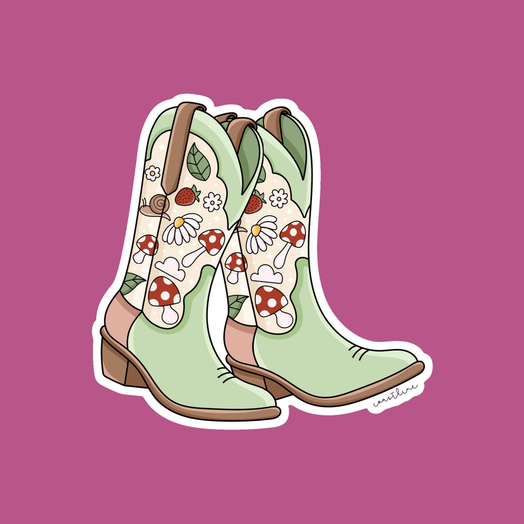 Cottagecore Cowboy Boots Sticker Cottagecore Sticker Laptop Sticker ...