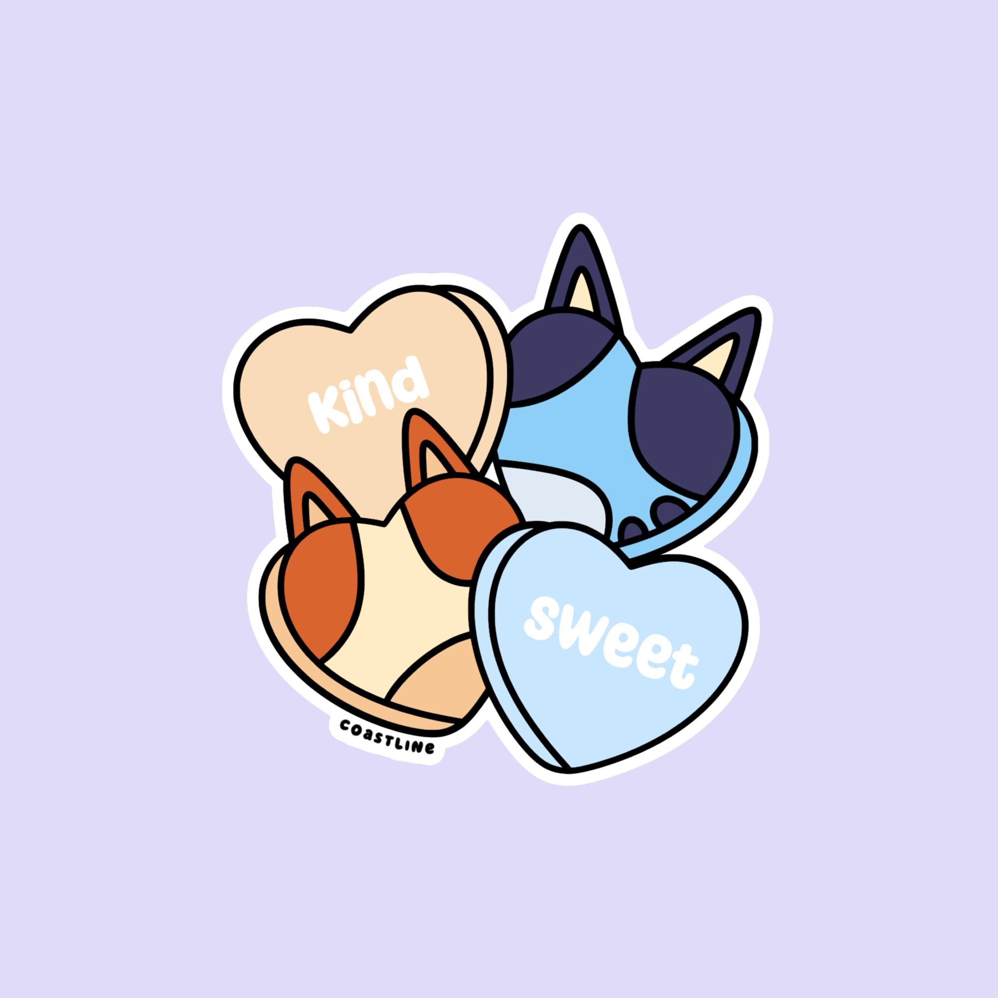 Blue Dog Hearts Sticker || Popular Blue Dog Sticker || Laptop Sticker ...