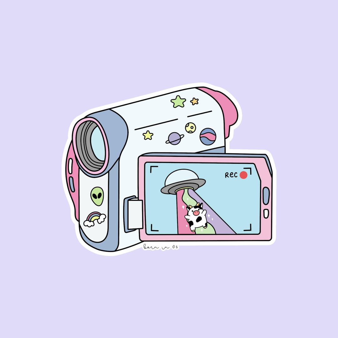 Camcorder Sticker || Vintage Camera Sticker || Laptop Sticker || Water ...