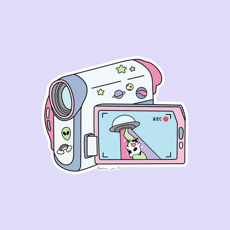 Camcorder Sticker || Vintage Camera Sticker || Laptop Sticker || Water ...