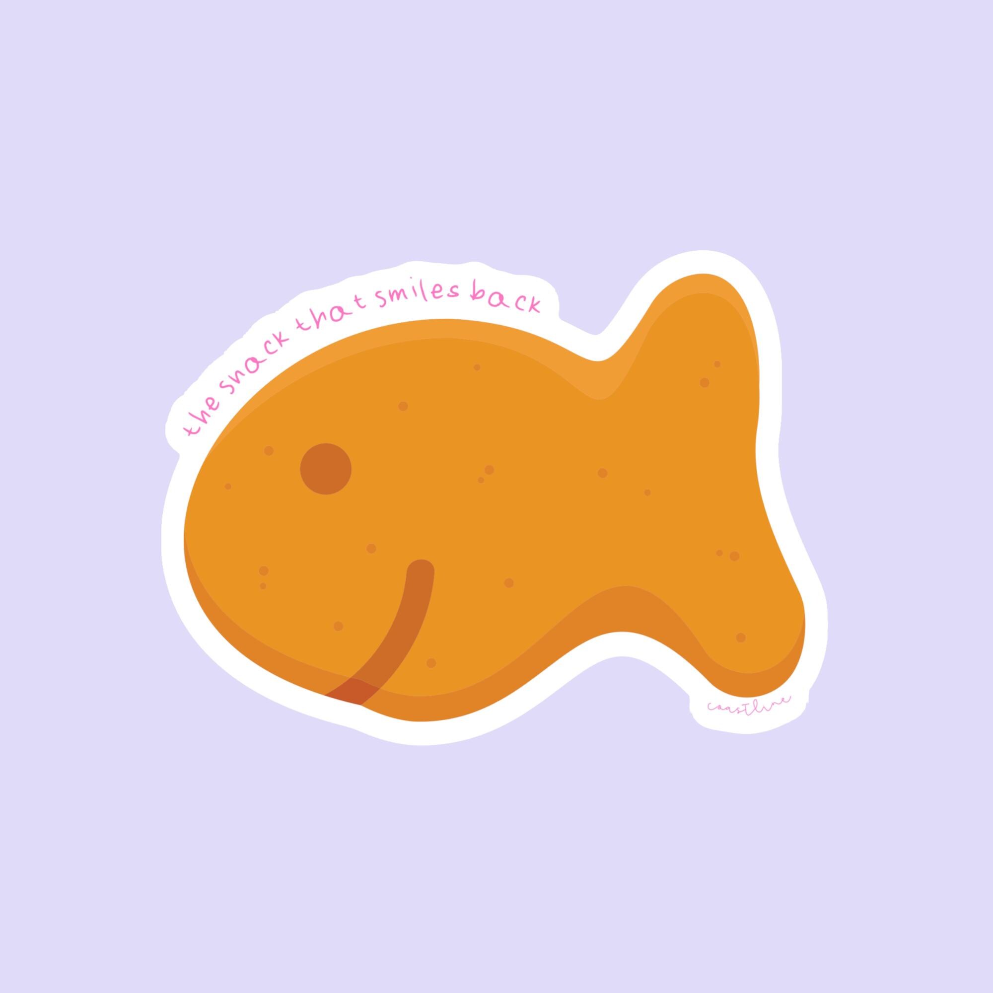 Gold Fish Cracker Sticker || Nostalgic Snack Sticker || Laptop Sticker ...