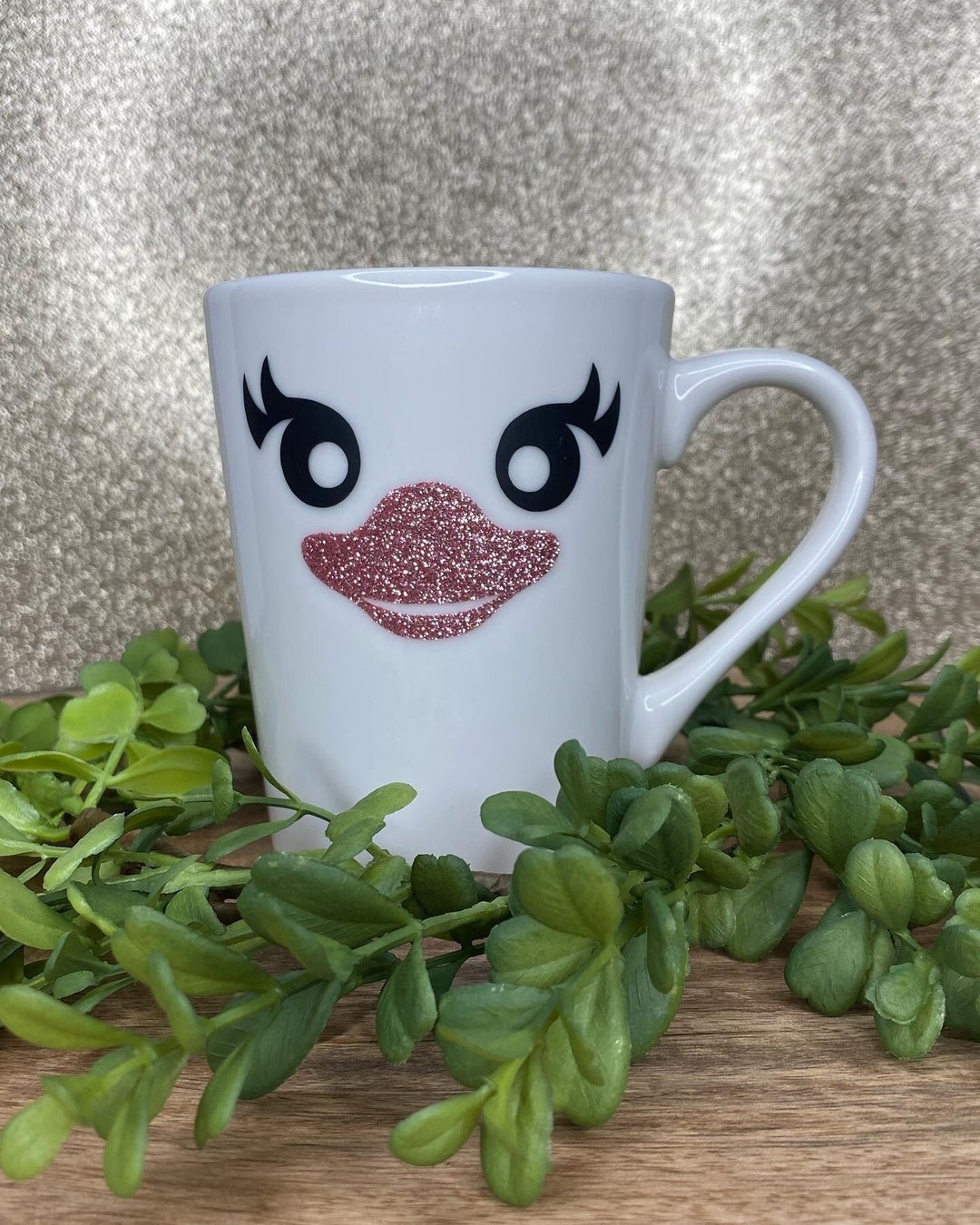 CUSTOMIZABLE Duck Coffee Mugs Glitter Beak You Choose Color - Etsy