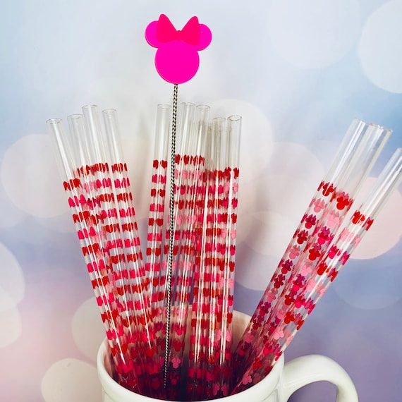 Reusable DISNEY MINNIE MOUSE Straws Pink Red Minnie Ears | Etsy