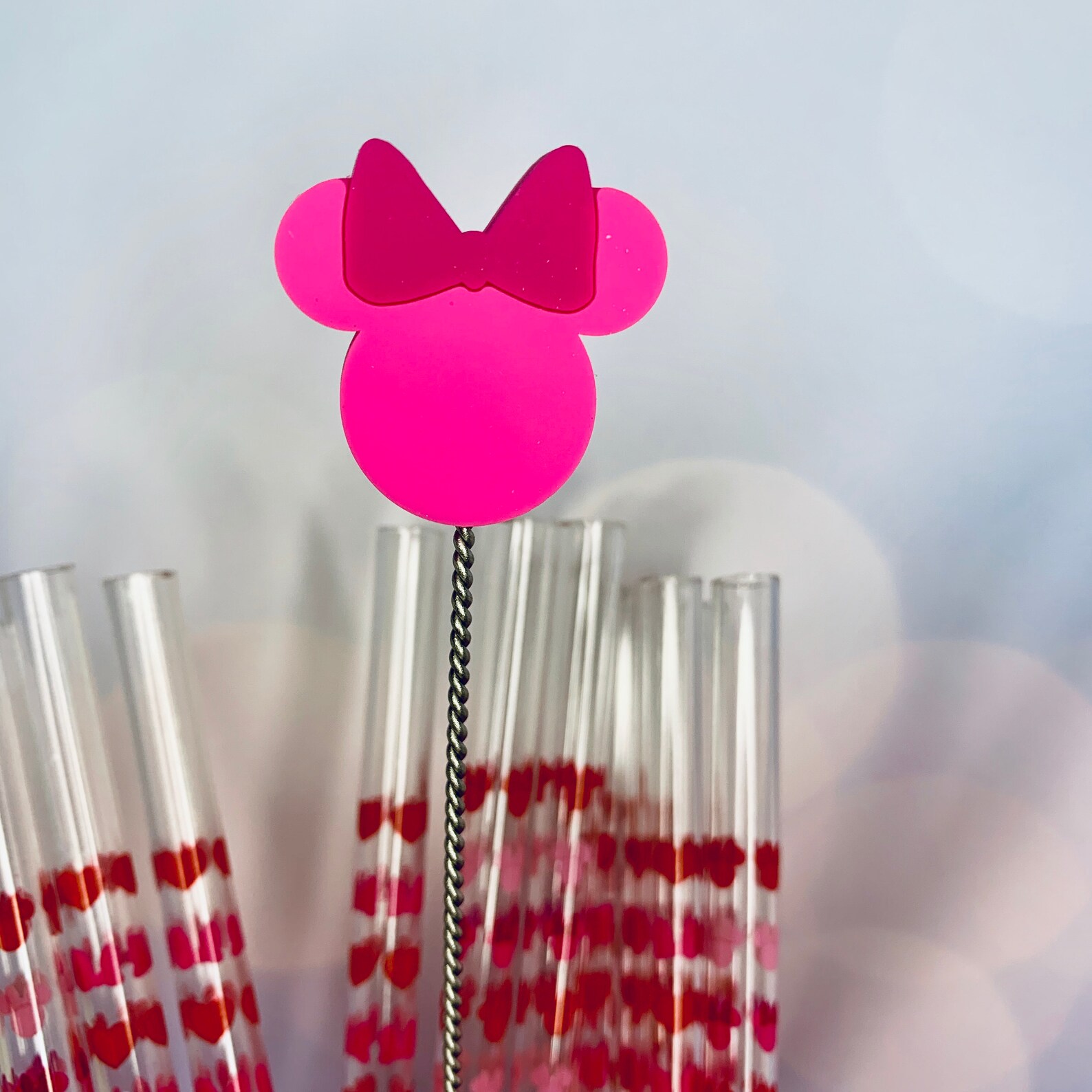 Reusable DISNEY MINNIE MOUSE Straws Pink Red Minnie Ears | Etsy