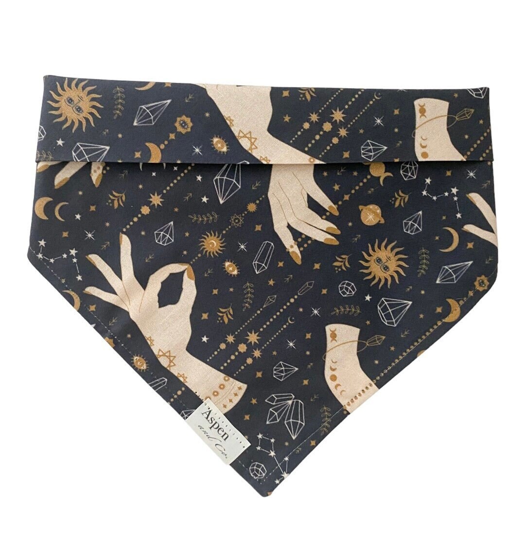 Witchy Dog Bandana, Crystals, Fortune Telling Dog Bandana, Manifesting ...