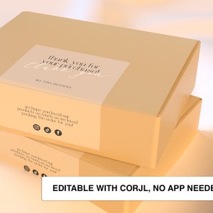Box Packaging Label DIY / Editable Box Seal Sticker / DIY Packaging ...