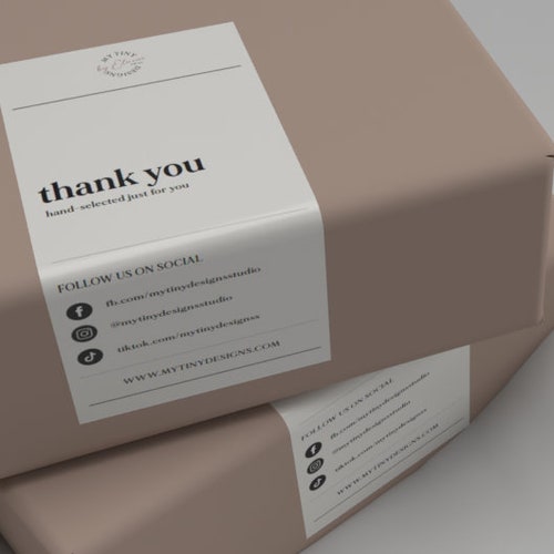 Editable Box Seal Sticker / Aesthetic Editable Packaging Label - Etsy