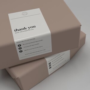 Editable Box Seal Sticker / Aesthetic Editable Packaging Label / DIY ...