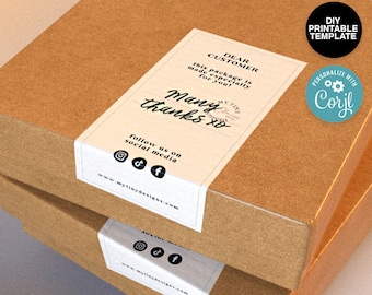 Aesthetic Editable Packaging Label / Editable Box Seal Sticker | Etsy