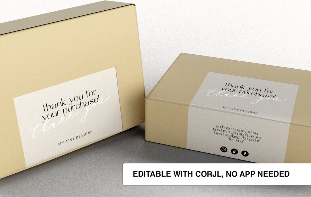 Box Packaging Label DIY / Editable Box Seal Sticker / DIY Packaging ...