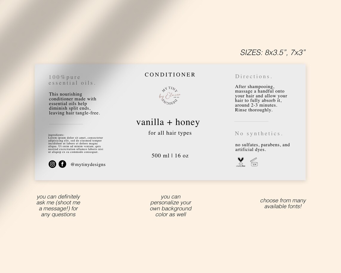 Aesthetic Jar Bottle Body Product DIY Labels / Simple Packaging Label ...