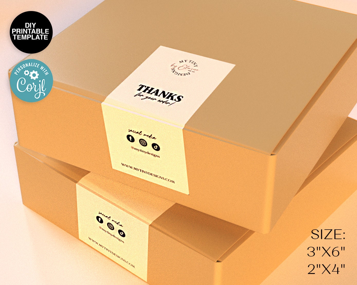 Aesthetic Editable Packaging Label / Editable Box Seal Sticker / DIY ...