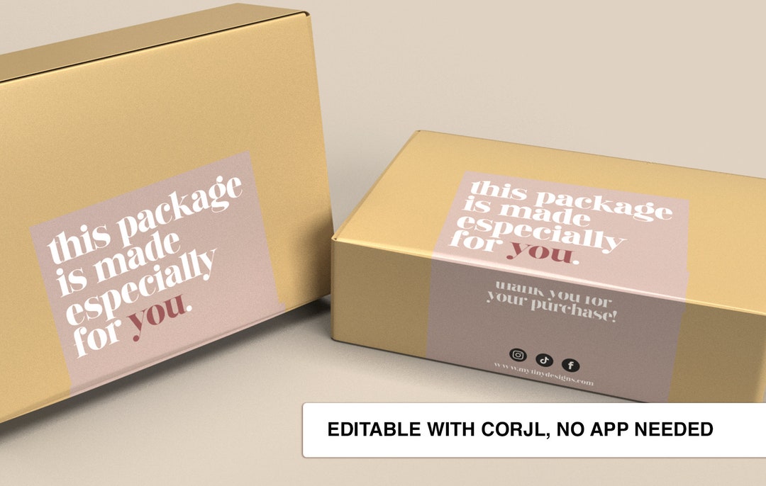 Aesthetic Editable Packaging Label / Editable Box Seal Sticker / DIY ...