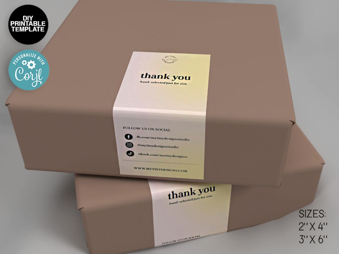 Editable Box Seal Sticker / Aesthetic Editable Packaging Label / DIY ...