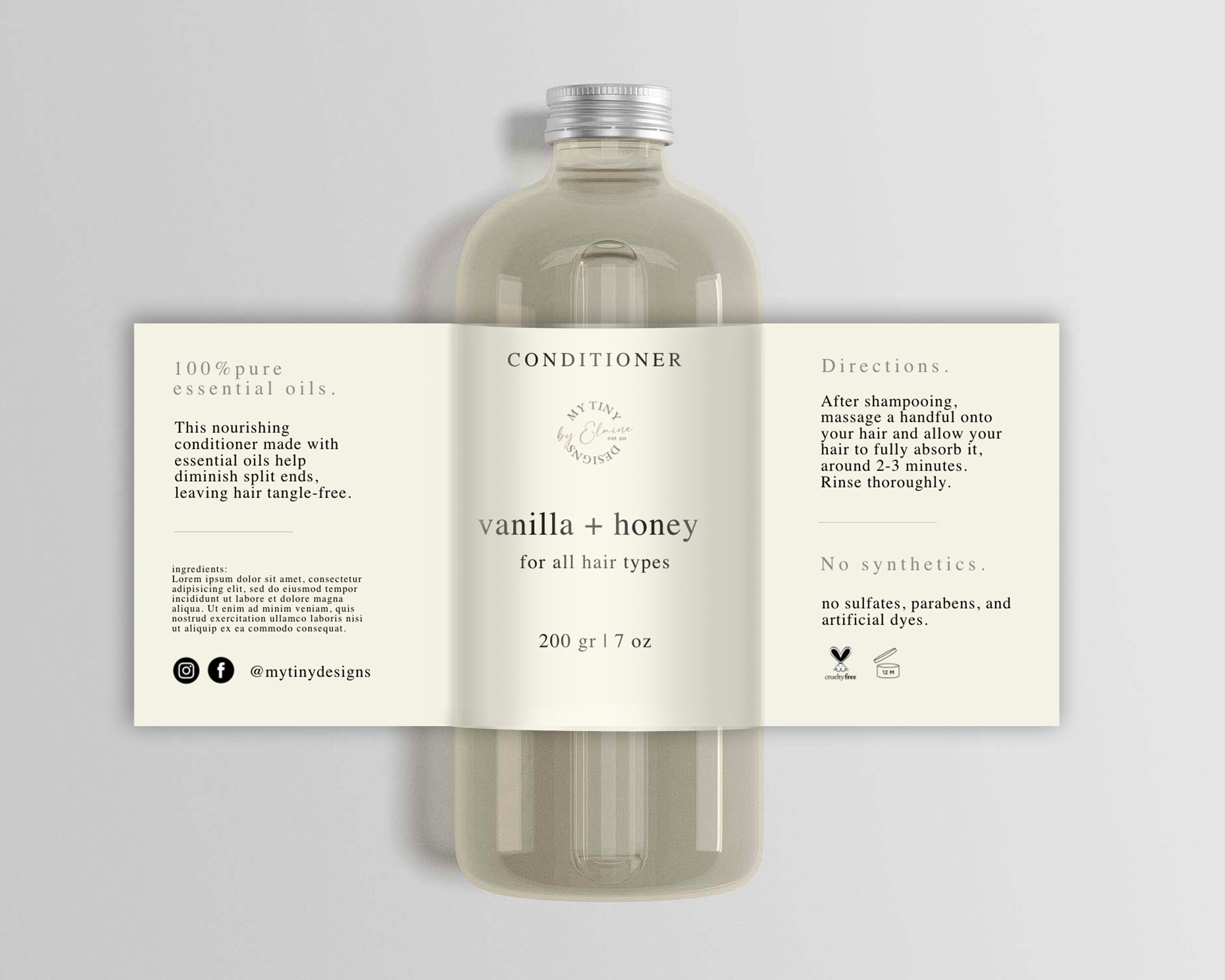 Aesthetic Jar Bottle Body Product DIY Labels / Simple Packaging Label ...